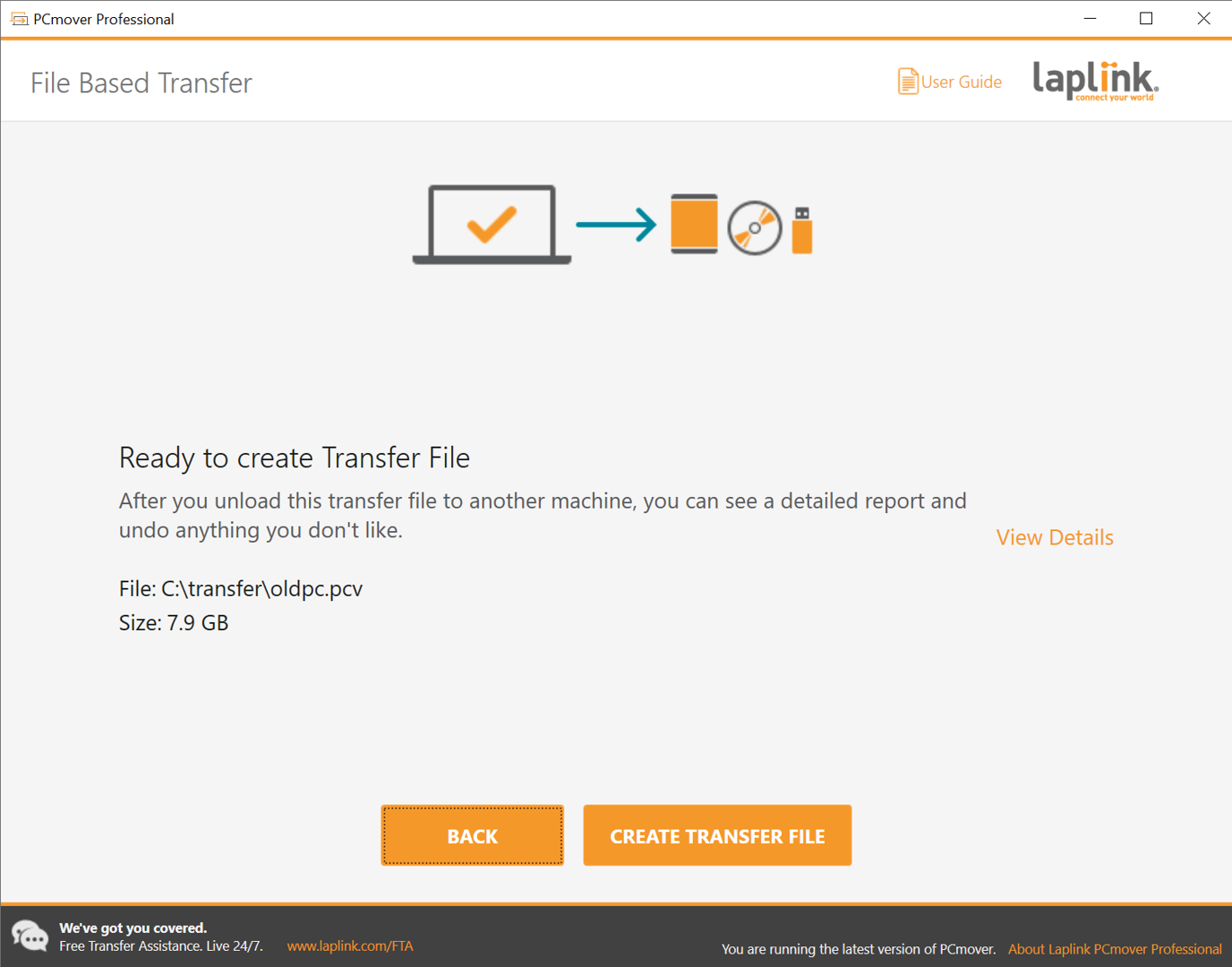 How to use PCmover's 'File Based Transfer' method