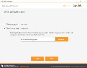 How to use PCmover's 'File Based Transfer' method