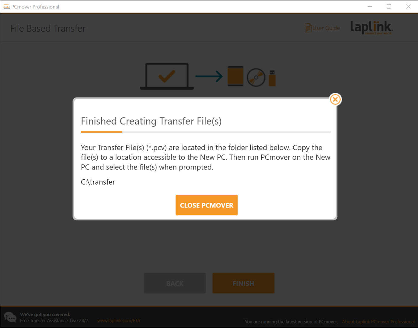 How to use PCmover's 'File Based Transfer' method