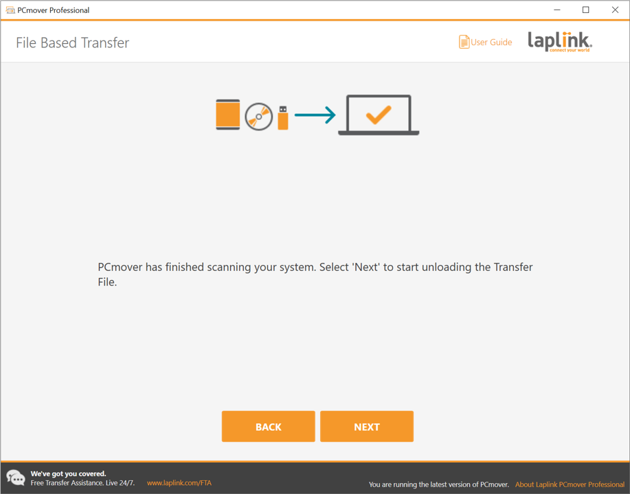 How to use PCmover's 'File Based Transfer' method